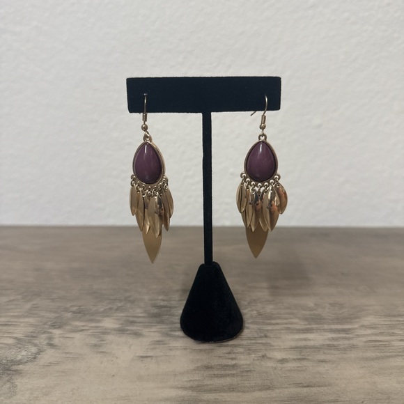 Icing | Jewelry | Icing Purple And Gold Dangle Earrings | Poshmark